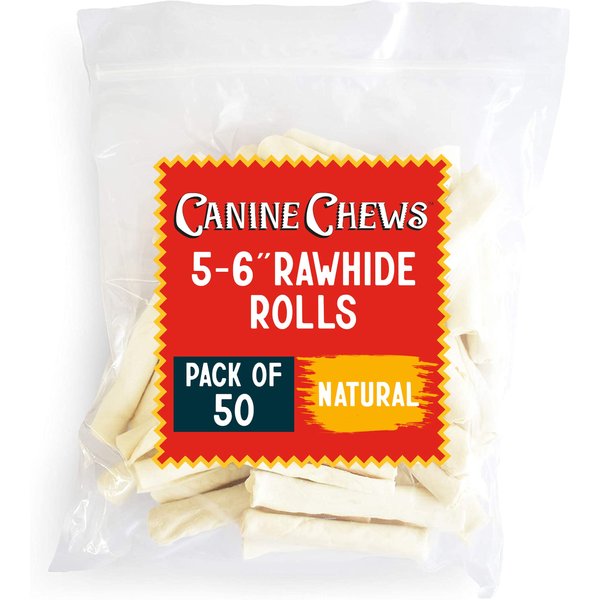 CANINE CHEWS 5-6-inch Premium Chip Rolls Natural Beef Flavor Dental Dog ...