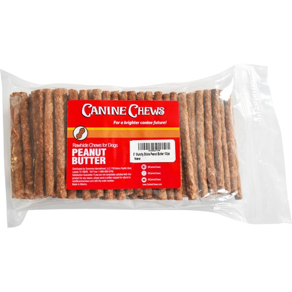 CANINE CHEWS 5-inch Rawhide Twist Chicken Flavor Dental Dog Chews, 100 ...