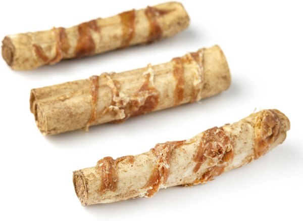 CANINE CHEWS 5-inch Wrapped & Filled Chicken Flavored Rawhide Dog Chews ...