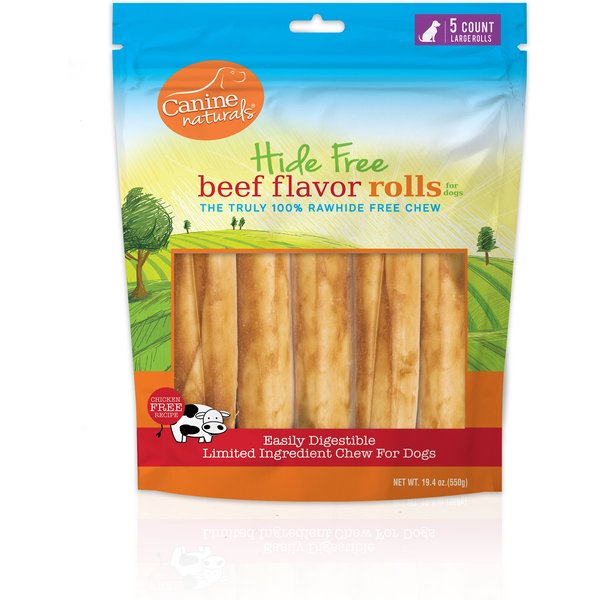 CANINE NATURALS Hide Free 5-inch Beef Flavor Stick Dog Chew, 40 count ...