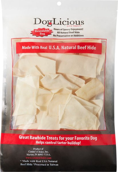CANINE'S CHOICE DogLicious Natural Rawhide Chips Dog Treats, 1-lb bag ...