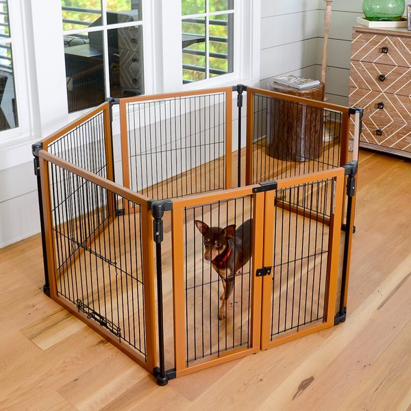 ELITEFIELD 2-Door Soft-Sided Dog & Cat Playpen, Black & Beige, 52-in ...