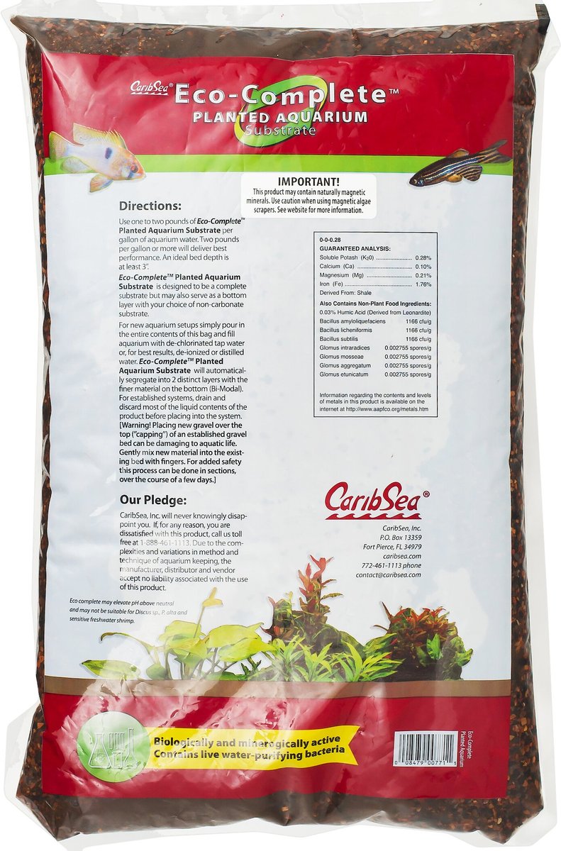CARIBSEA Eco-Complete Planted Aquarium Substrate, Red, 20-lb bag ...