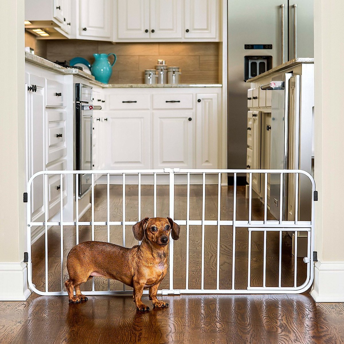 CARLSON PET PRODUCTS Mini Tuffy Expandable Dog Gate with Pet Door ...