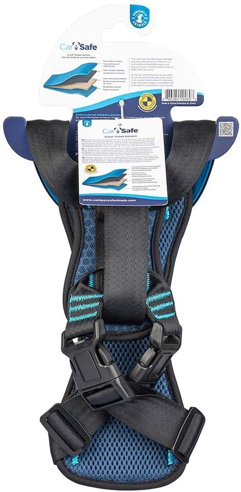 CARSAFE Crash Tested Back Clip Dog Harness, Blue, Medium - Chewy.com