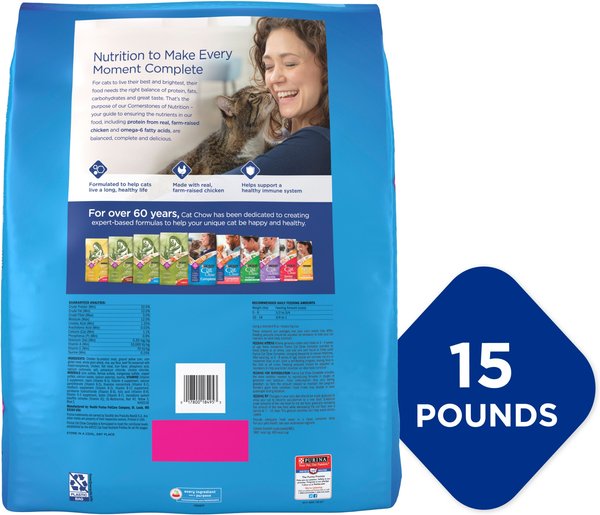 Purina Cat Chow Complete with Real Chicken & Vitamins Dry Cat Food, 15 ...
