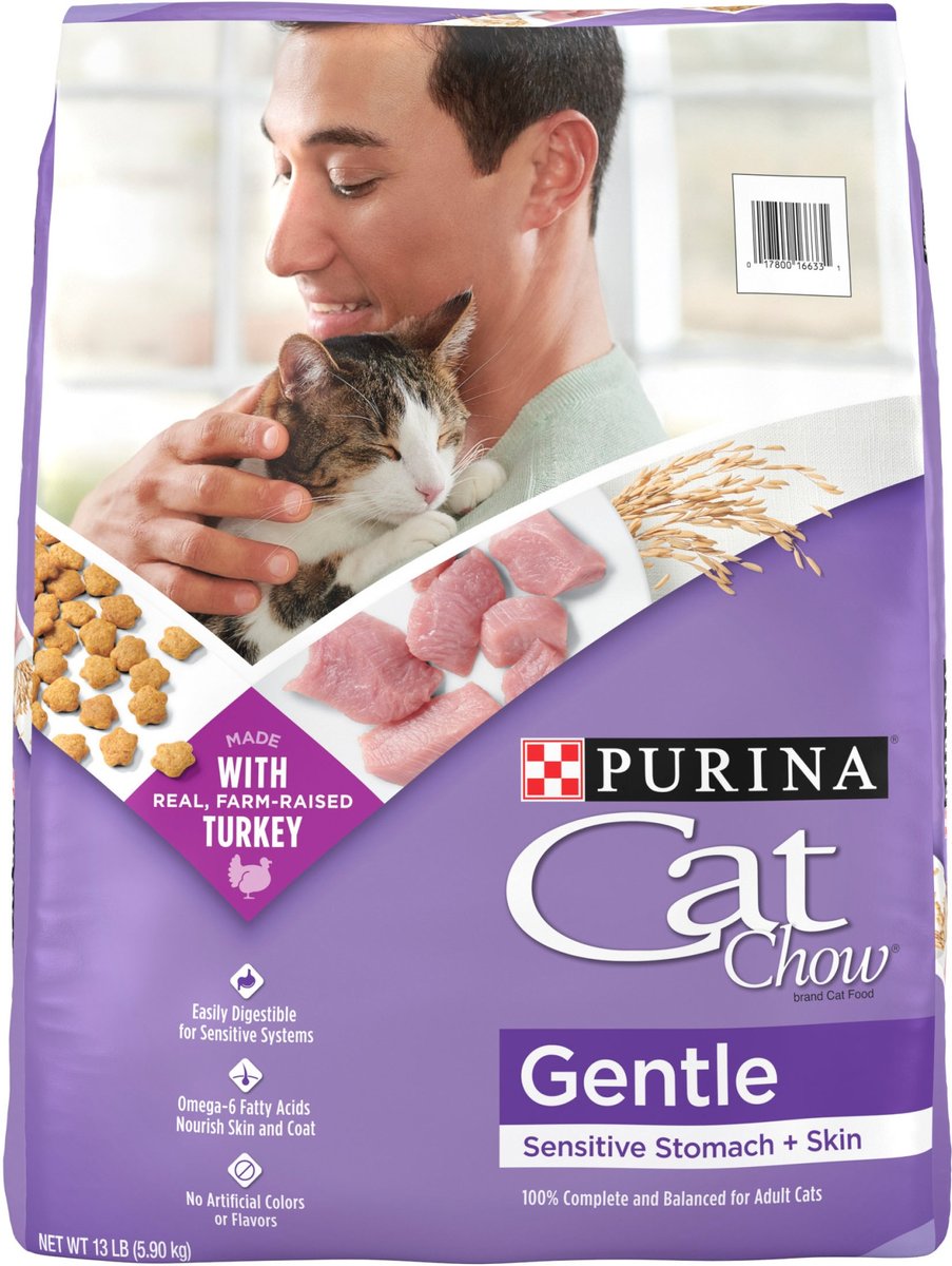 CAT CHOW Sensitive Stomach Gentle Dry Cat Food, 13-lb bag - Chewy.com