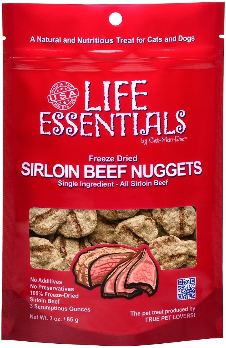 CAT-MAN-DOO Life Essentials Sirloin Beef Nuggets Freeze-Dried Cat & Dog ...