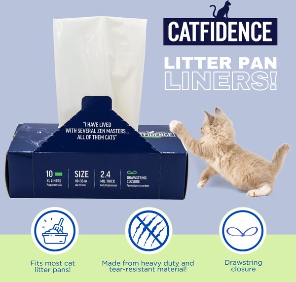 CATFIDENCE Cat Pan Liners, X-Large, 10 count - Chewy.com