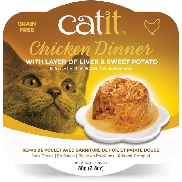 CATIT Dinner Chicken with Liver & Sweet Potato Cat Wet Food, 2.8-oz can ...