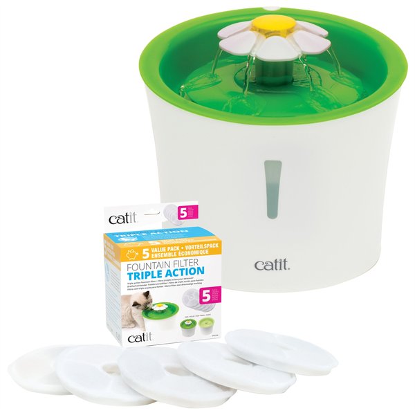 CATIT Triple Action Pet Fountain Filter, 5 pack - Chewy.com