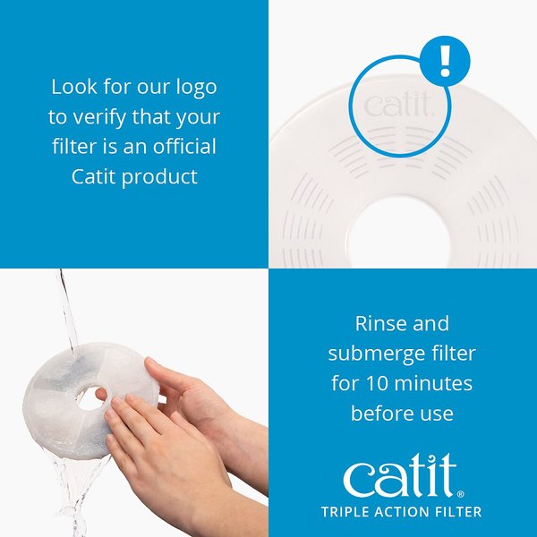 CATIT Triple Action Pet Fountain Filter, 5 pack - Chewy.com