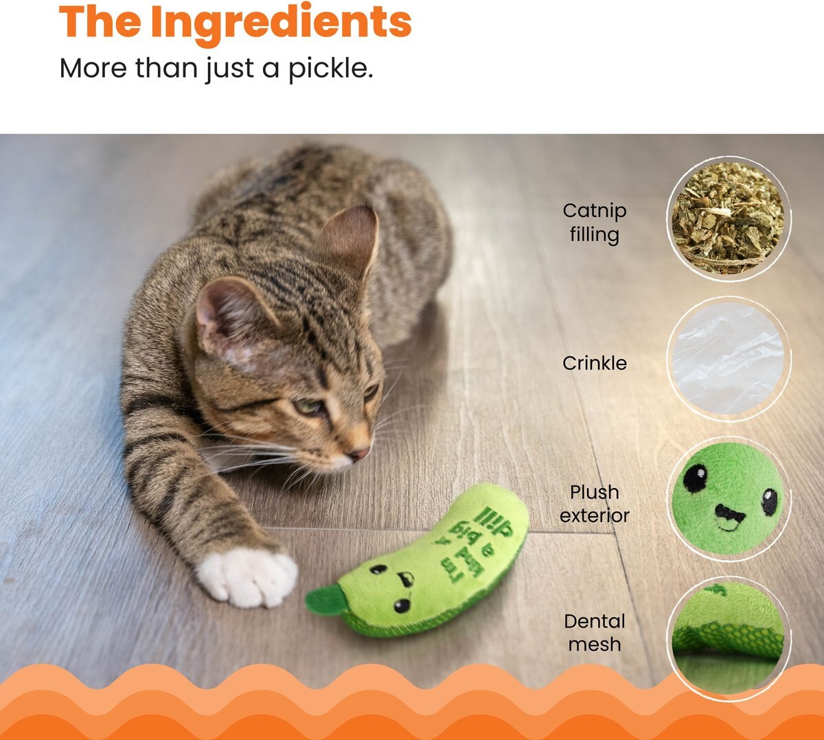 CATSTAGES Crunchy Pickle Kicker Plush Cat Toy with Catnip - Chewy.com