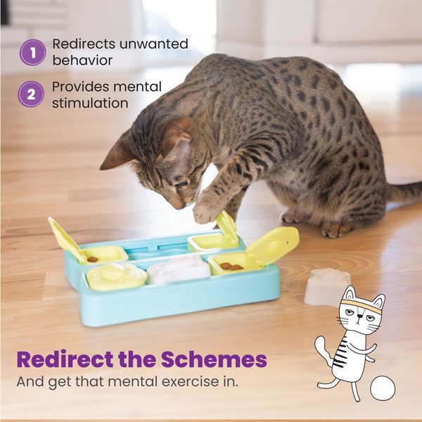 CATSTAGES Kitty Cube Cat Treat Puzzle Toy, Blue - Chewy.com