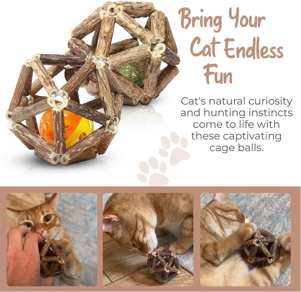 CATTWIG Silvervine Cage Balls Cat Toy with Catnip - Chewy.com