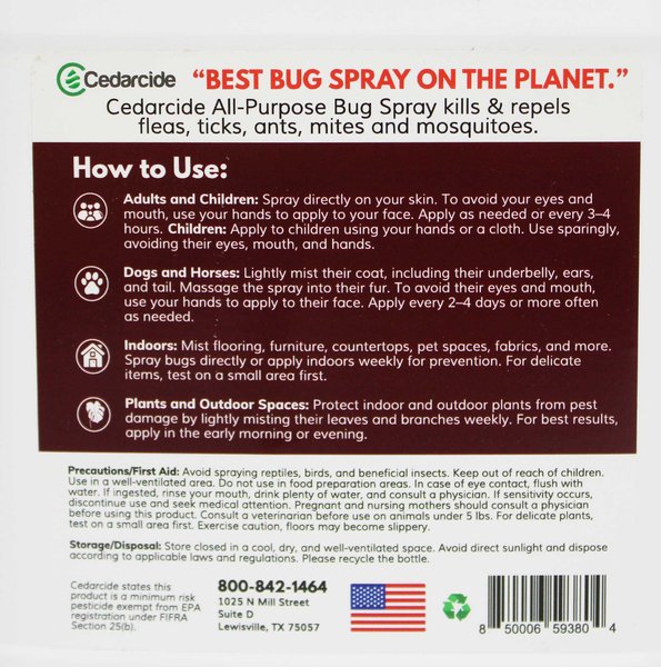 CEDARCIDE Peppermint All-Purpose Dog Bug Spray, 16-fl oz bottle - Chewy.com