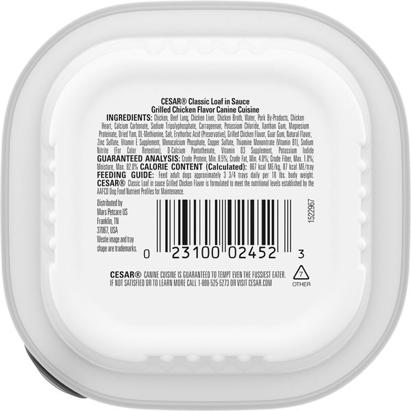 CESAR Classic Loaf in Sauce Grilled Chicken Flavor Grain-Free Small ...