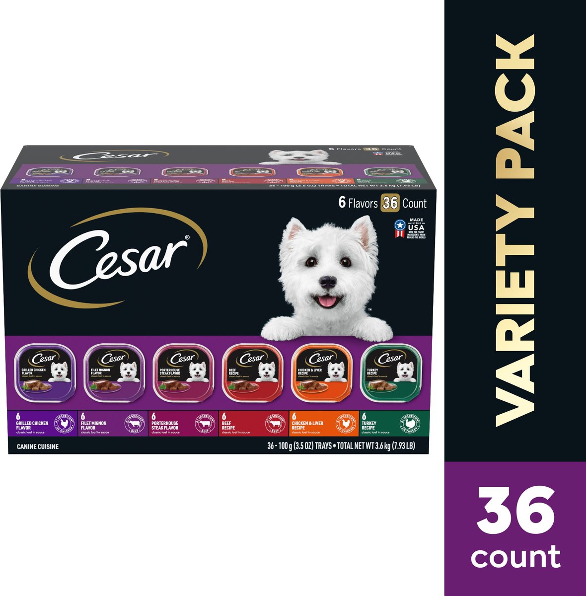 CESAR Classic Loaf in Sauce Variety Pack Grain-Free Small Breed Adult ...
