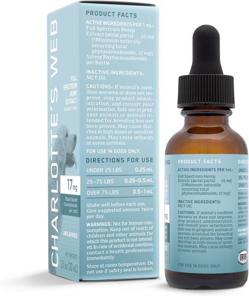 CHARLOTTE'S WEB Full Spectrum Hemp Extract Unflavored Liquid Calming ...