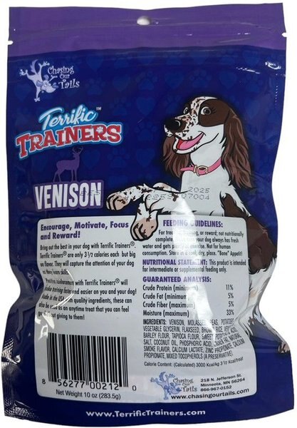 CHASING OUR TAILS Terrific Trainers Venison Soft & Chewy Dog Treats, 10 ...