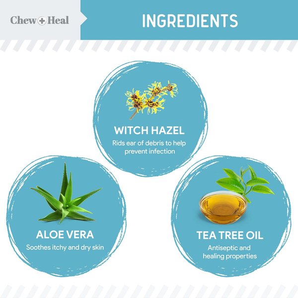 CHEW + HEAL Fresh Scent, Soothing Aloe, Witch Hazel & Tea Tree Oil Dog ...