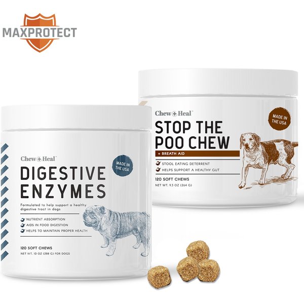 CHEW + HEAL Stop The Poo Peanut Butter Flavored Soft Chew Coprophagia ...
