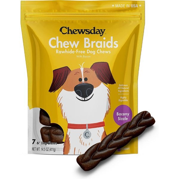 NYLABONE Healthy Edibles All-Natural Long Lasting Bacon Dog Chew Treats ...
