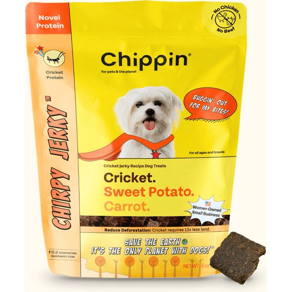 CHIPPIN Chirpy Jerky Cricket Sweet Potato Carrot Grain-Free Soft ...