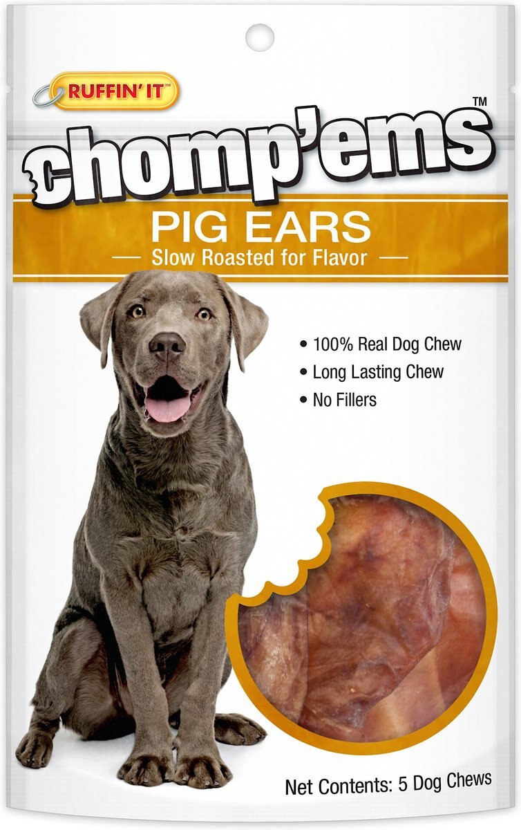 CHOMP'EMS Pig Ear Chews Dog Treats, 5 count - Chewy.com