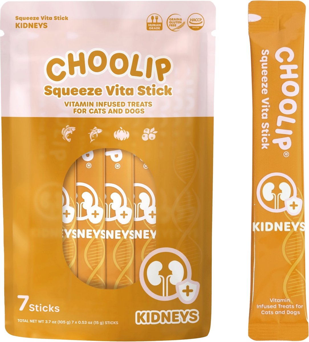 CHOOLIP Squeeze Vita Stick Kidney Support Lickable Dog & Cat Treats, 3. ...