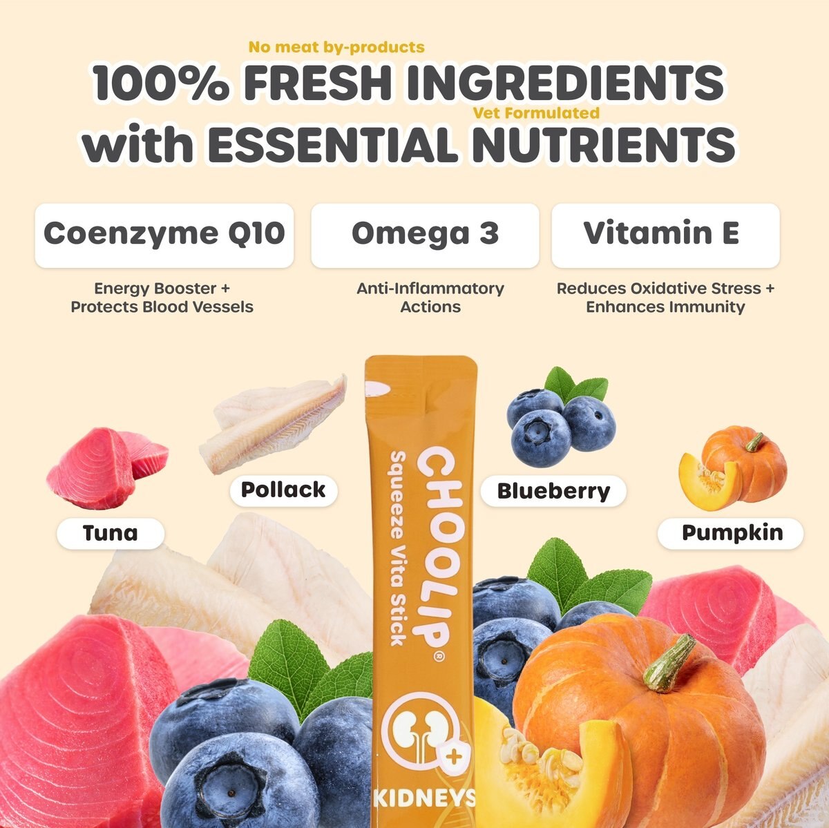 CHOOLIP Squeeze Vita Stick Kidney Support Lickable Dog & Cat Treats, 3. ...