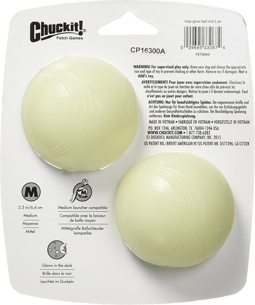 CHUCKIT! Max Glow Ball Dog Toy, 4 count, Medium - Chewy.com