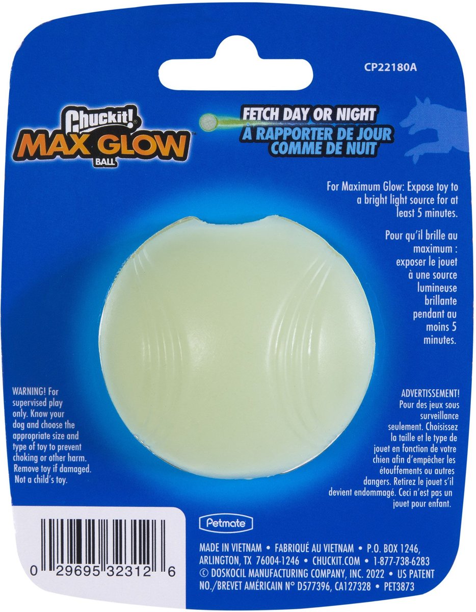 CHUCKIT! Max Glow Ball Dog Toy, Small - Chewy.com