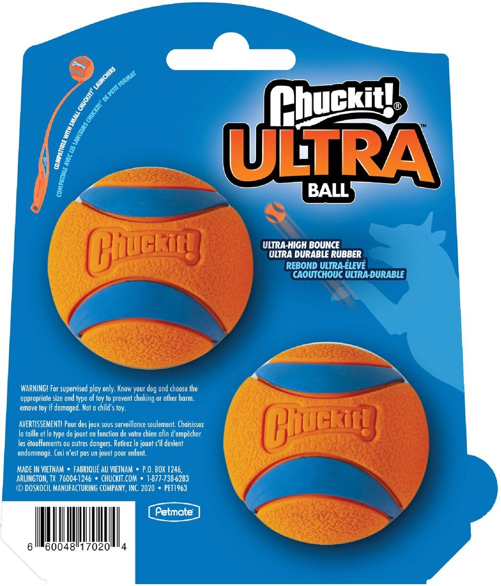 CHUCKIT! Ultra Rubber Ball Tough Dog Toy, Small, 2 pack - Chewy.com