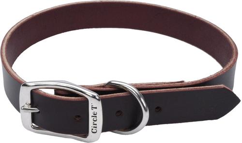 CIRCLE T Latigo Leather Town Standard Dog Collar, Large: 24-in neck, 1 ...