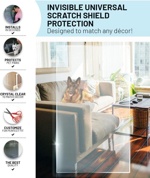 CLAWGUARD Universal Scratch Shield Barrier, Clear, 32 X 24-in - Chewy.com