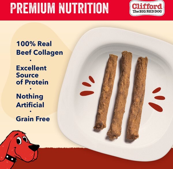 CLIFFORD Crunchy Beef Sticks Dog Treats, 6 count - Chewy.com