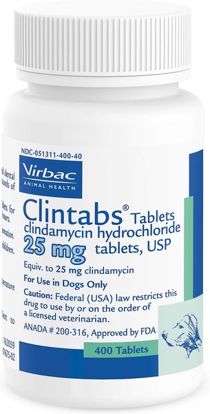 CLINTABS (Clindamycin HCl) Tablets for Dogs, 25-mg - Easy Refills ...