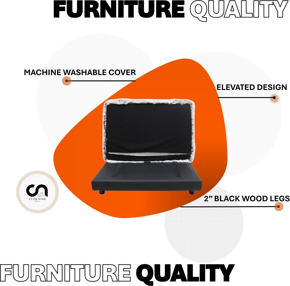 CLUB NINE PETS Snooze Collection Orthopedic Elevated Dog & Cat Bed with ...