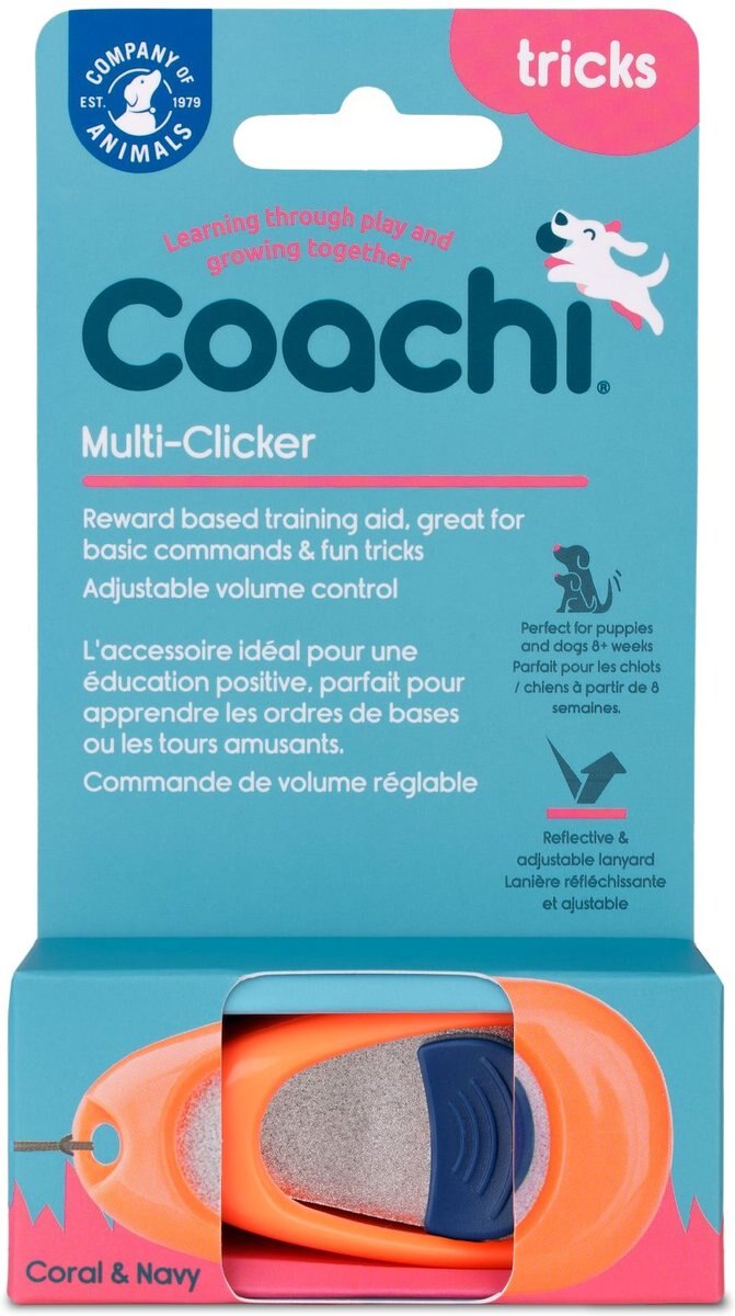 COACHI Multi-Clicker Dog Dummy, Coral - Chewy.com