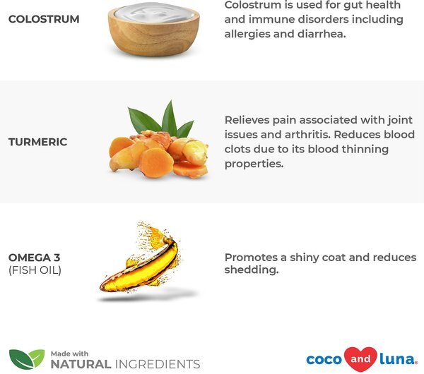 COCO AND LUNA Allergy Relief Immune System Health Bacon & Liver Flavor ...