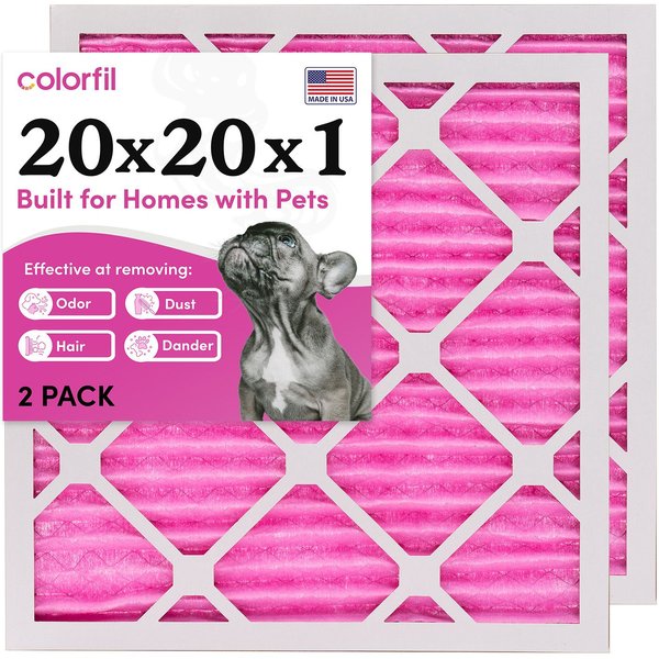 COLORFIL MERV 8 Color Changing Air Filter, 2 count, 20 x 20 x 1-in ...