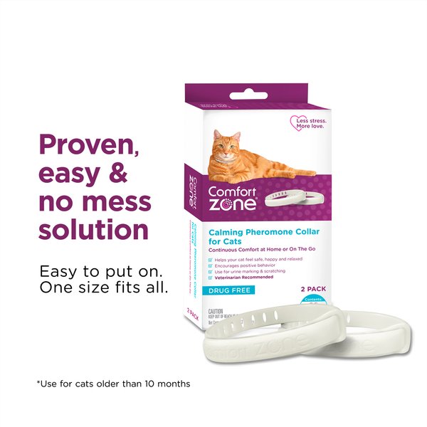 COMFORT ZONE Calming Pheromone Collar for Cats, 2 count - Chewy.com