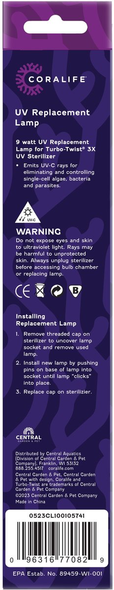 CORALIFE Turbo Twist UV Replacement Aquarium Lamp, 9-Watt, Size 3X - Chewy.com