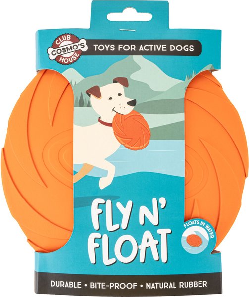 COSMO'S SNACK SHACK Club House Fly N' Float Tough Disc Dog Toy, 7-in ...