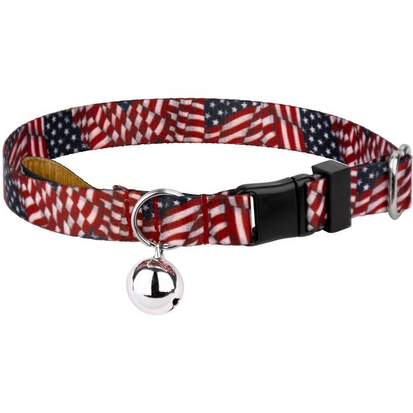 SAFE CAT Jeweled Glitter Polyester Breakaway Cat Collar with Bell, Blue ...