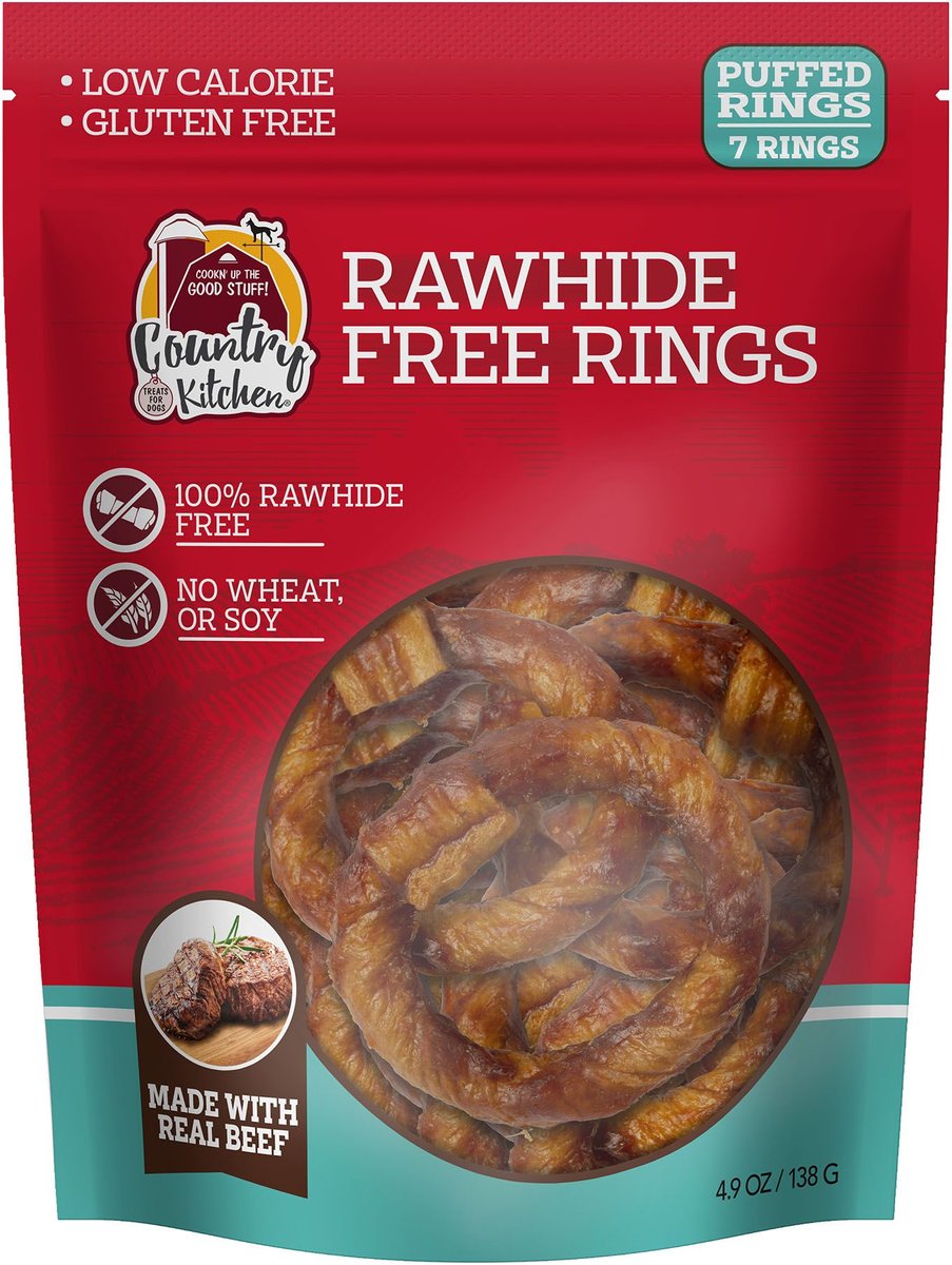 COUNTRY KITCHEN Rawhide-Free Beef Rings Dog Chew Treats, 7 count ...
