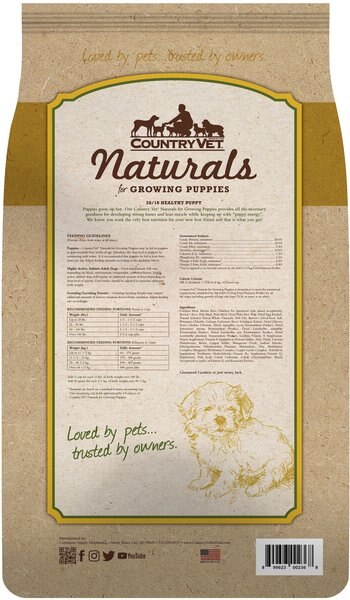 COUNTRY VET NATURALS 28/18 Healthy Puppy Dog Food, 16-lb bag - Chewy.com