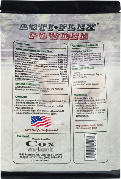 COX VET LAB Acti-Flex Powder Horse Supplement, 5-lb bag - Chewy.com