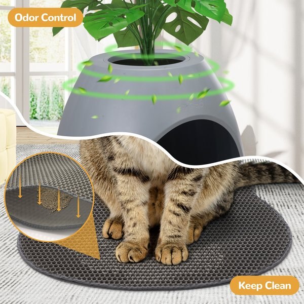 COZIWOW 8-in-1 Eggloa6 Hidden Cat Litter Box Enclosure Planter, Grey ...